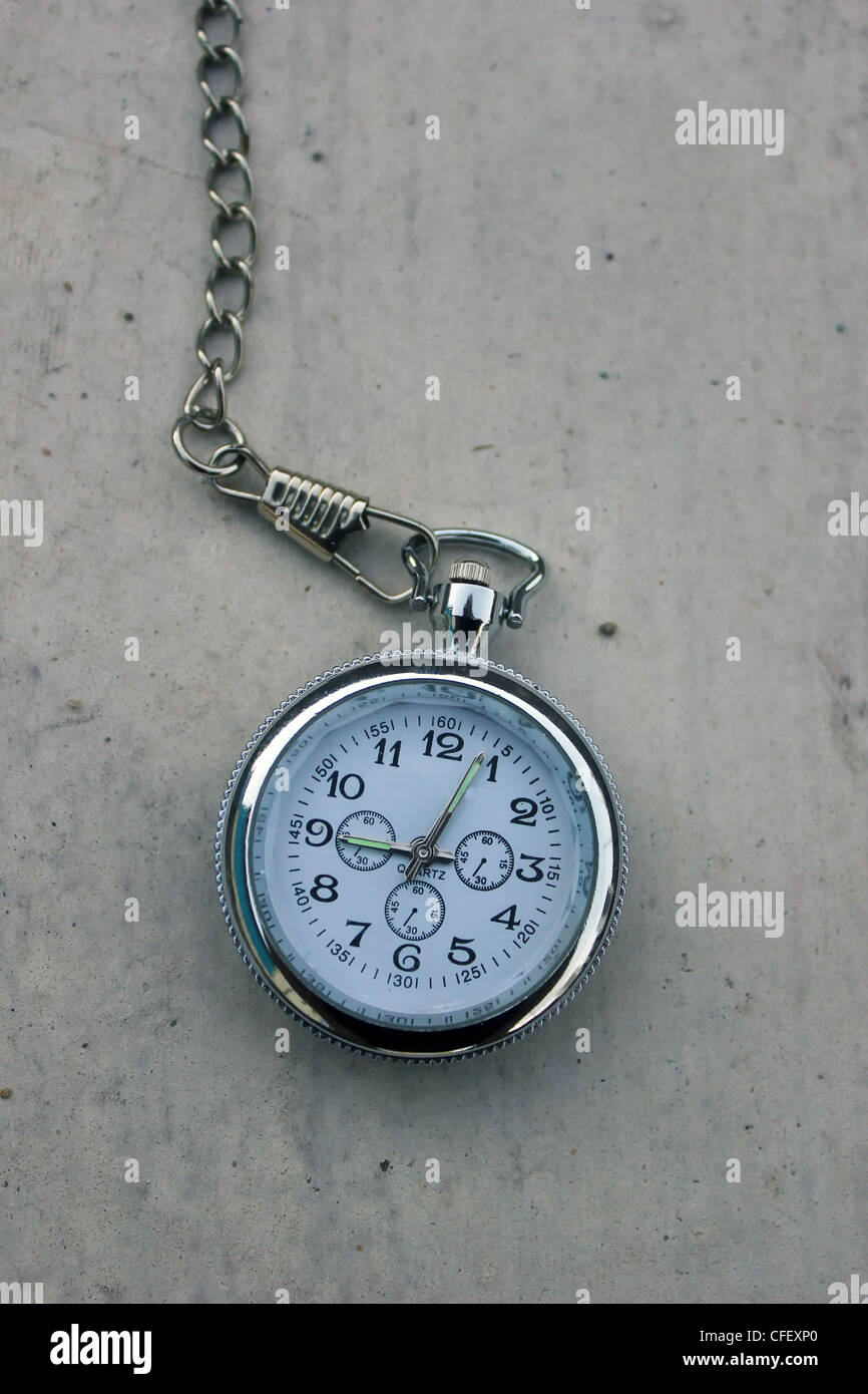 Antique pocket watch cut out on white background Stock Photo - Alamy