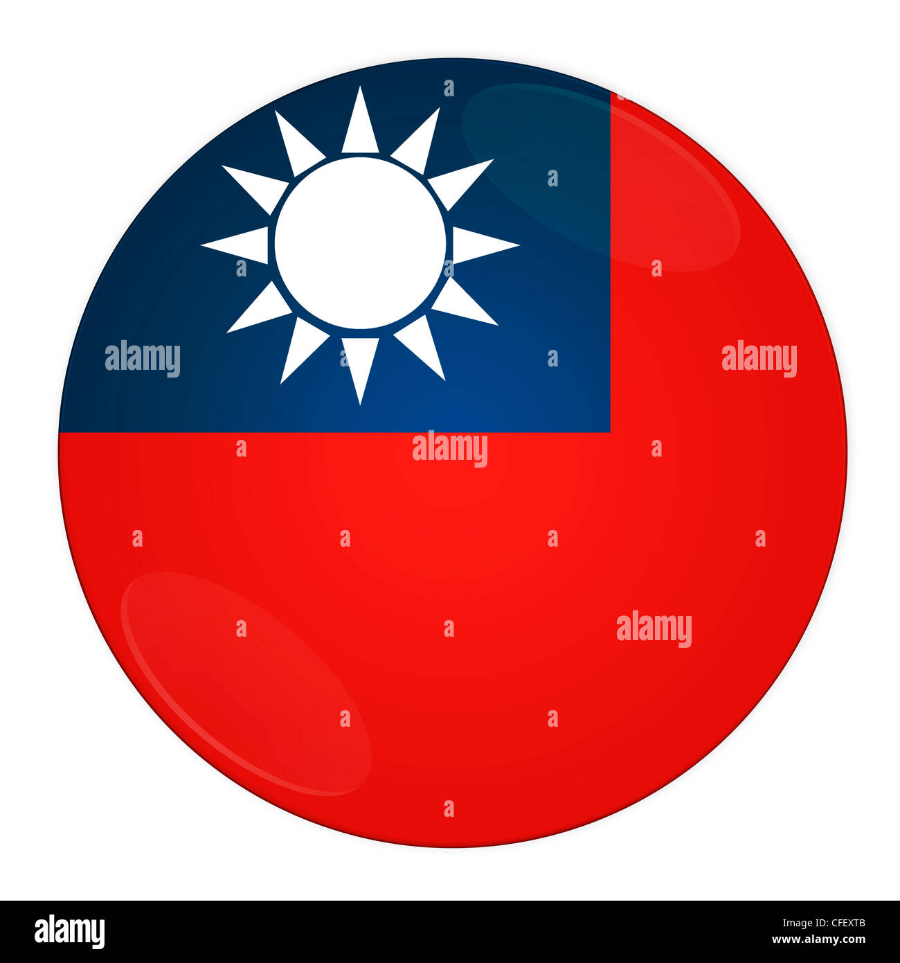 Abstract illustration: button with flag from Taiwan country Stock Photo ...