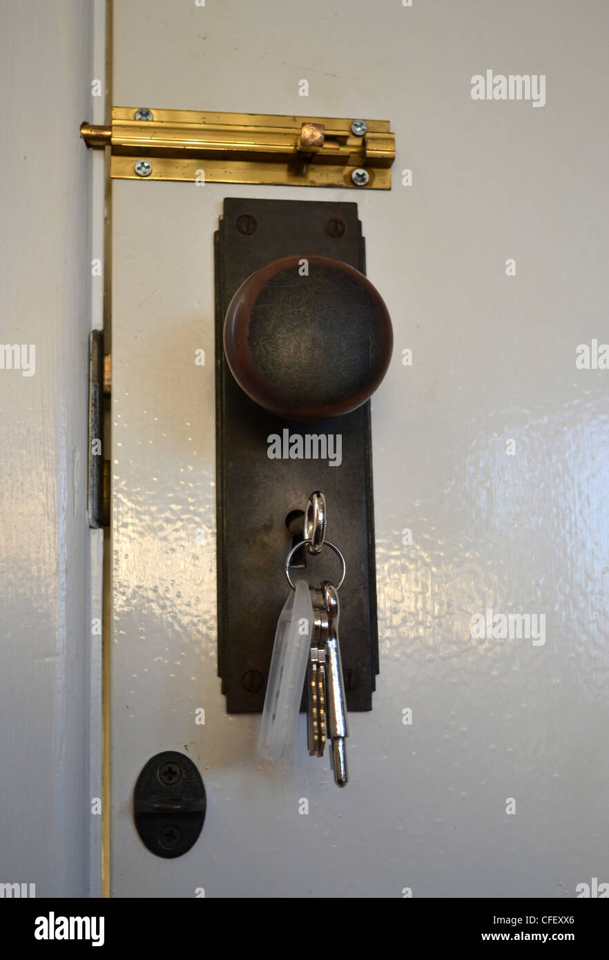 key in door lock Stock Photo - Alamy