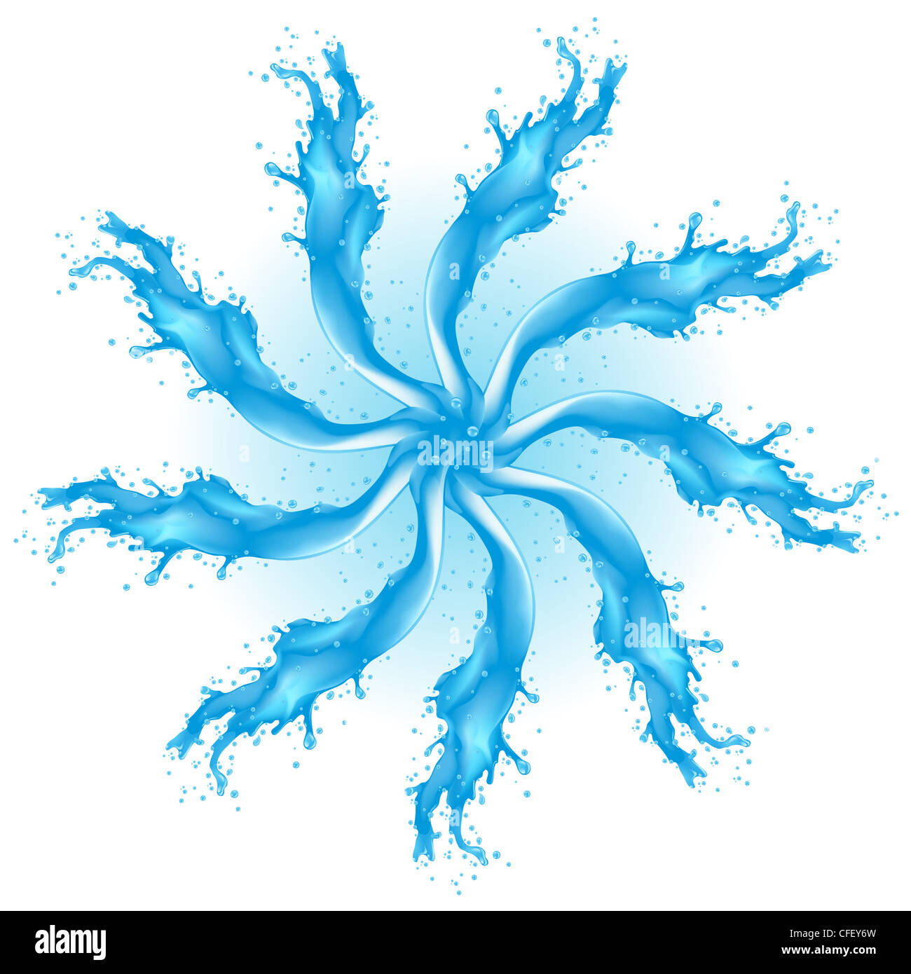 Water round splash detailed. illustration on white background Stock ...