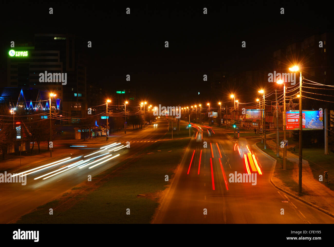 Kaliningrad night street Stock Photo - Alamy