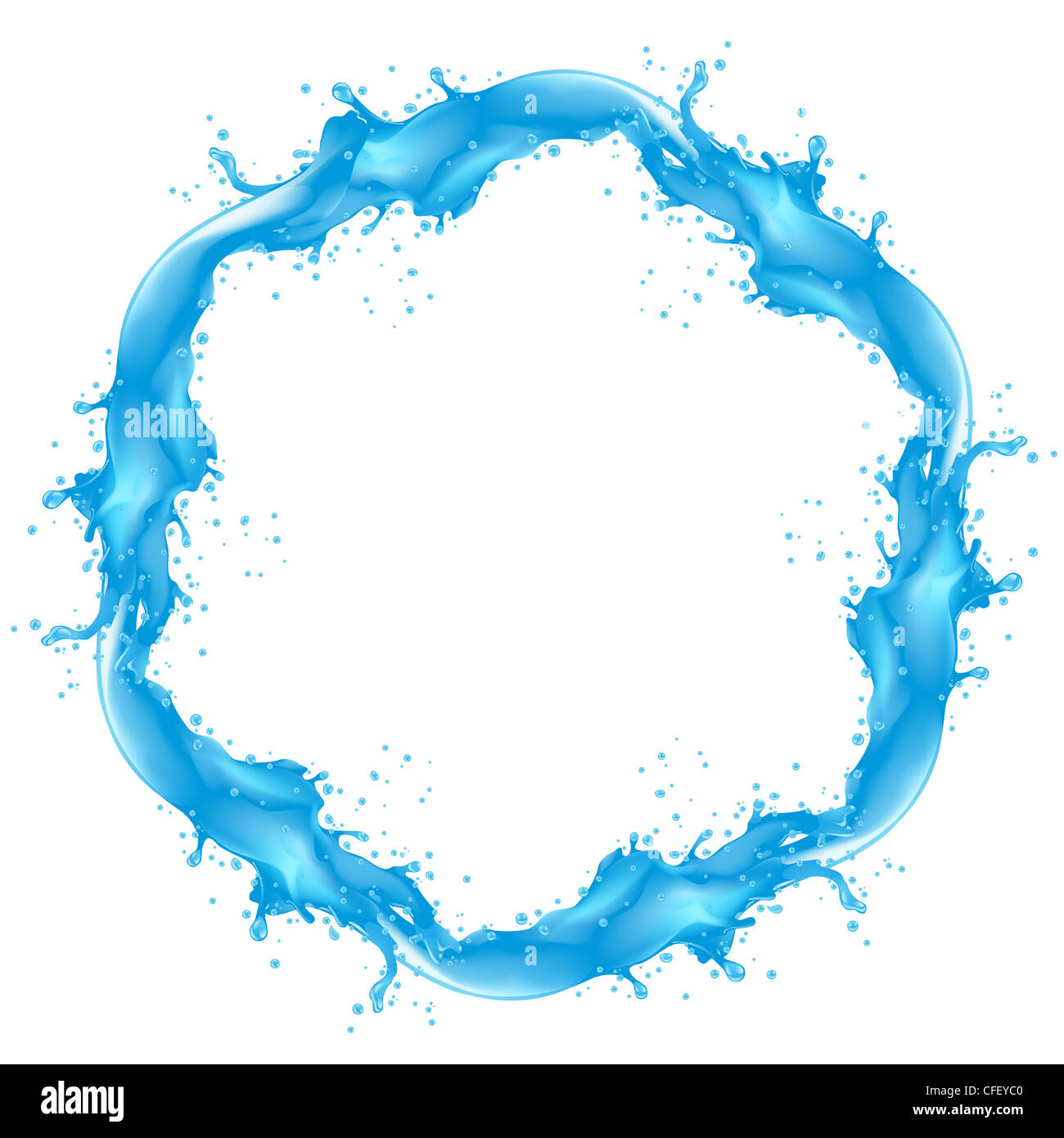 Water round splash detailed. illustration on white background Stock ...