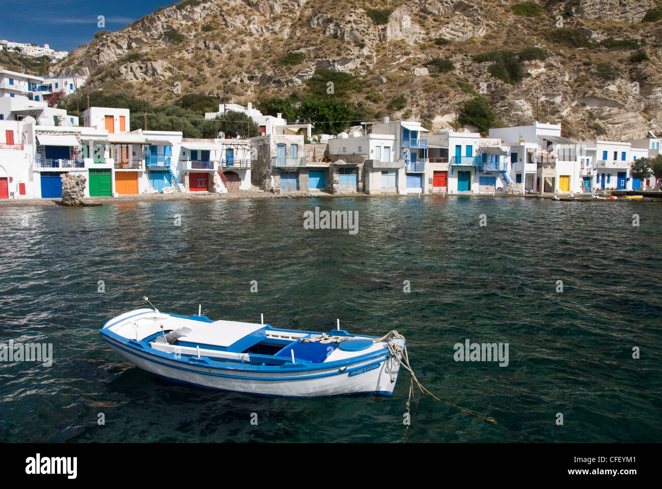 The village of Klima, Island of Milos, Cyclades, Greek Islands, Greece ...