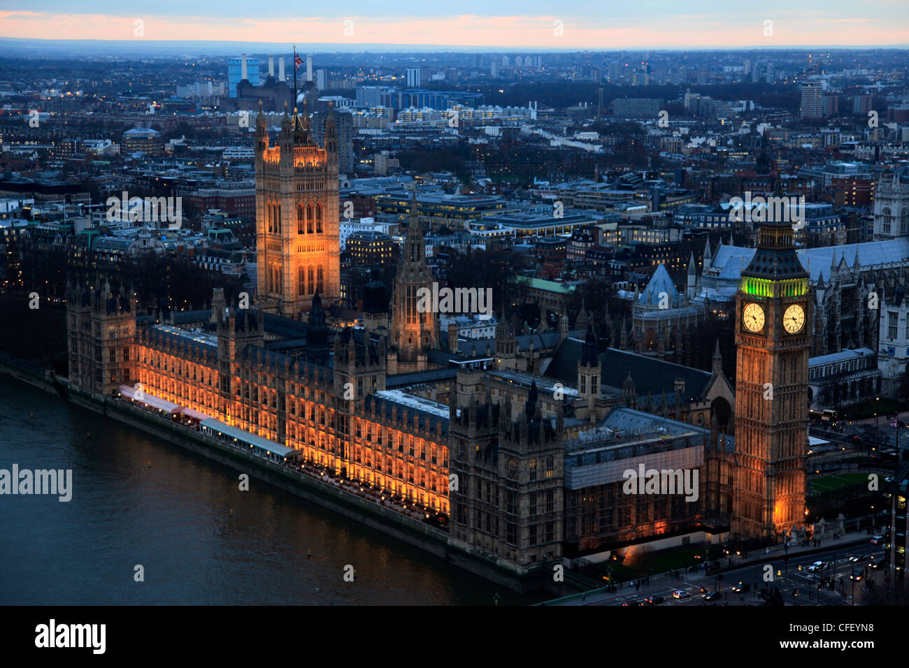An aerial view of the palace of westminster hi-res stock photography ...