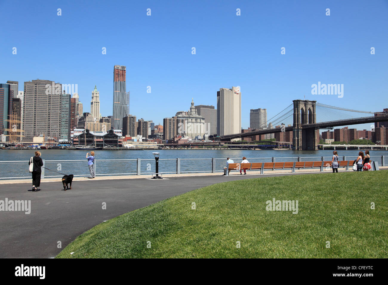 Recently opened Pier 1, part of Brooklyn Bridge Park, Brooklyn, New ...