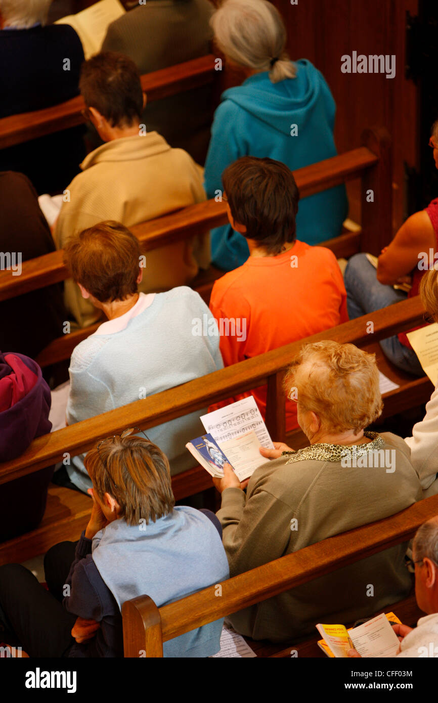 Mass in Carmel du Reposoir monastery, Le Reposoir, Haute-Savoie, France ...