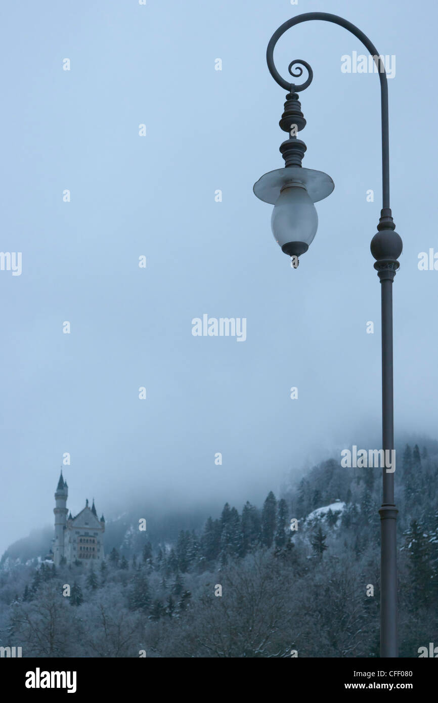 Lantern and Neuschwanstein Castle, Alpseestrasse, Hohenschwangau ...