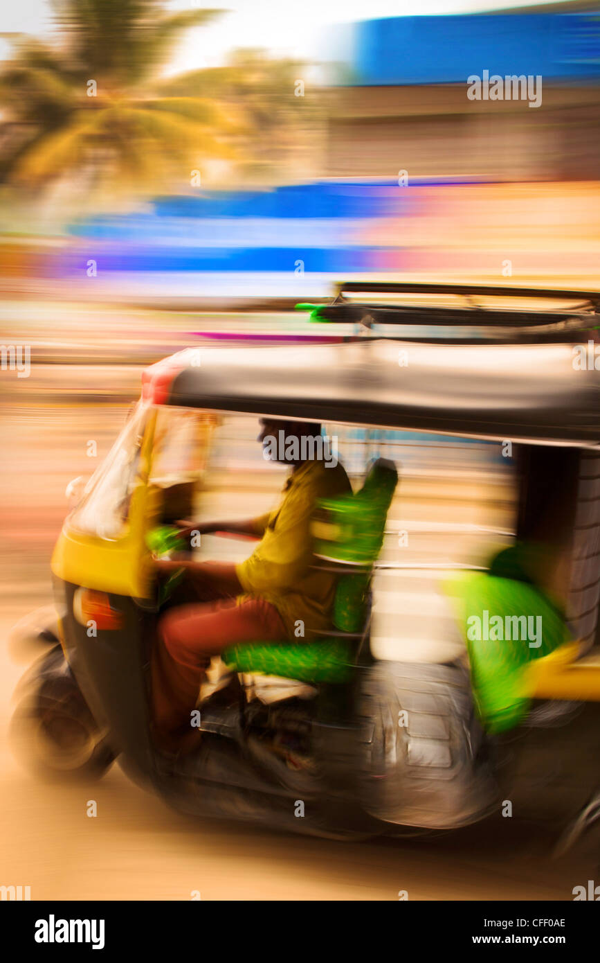 Tuk tuk, at speed, Kerala, India, Asia Stock Photo - Alamy