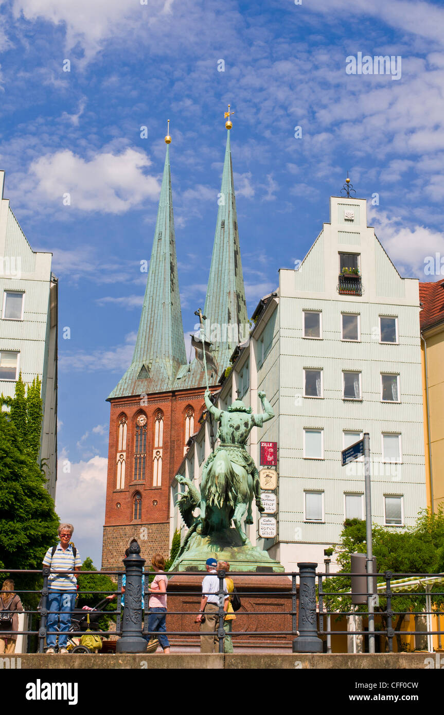 The Nikolaiquarter and Church of St. Nicholas, Berlin, Germany, Europe ...