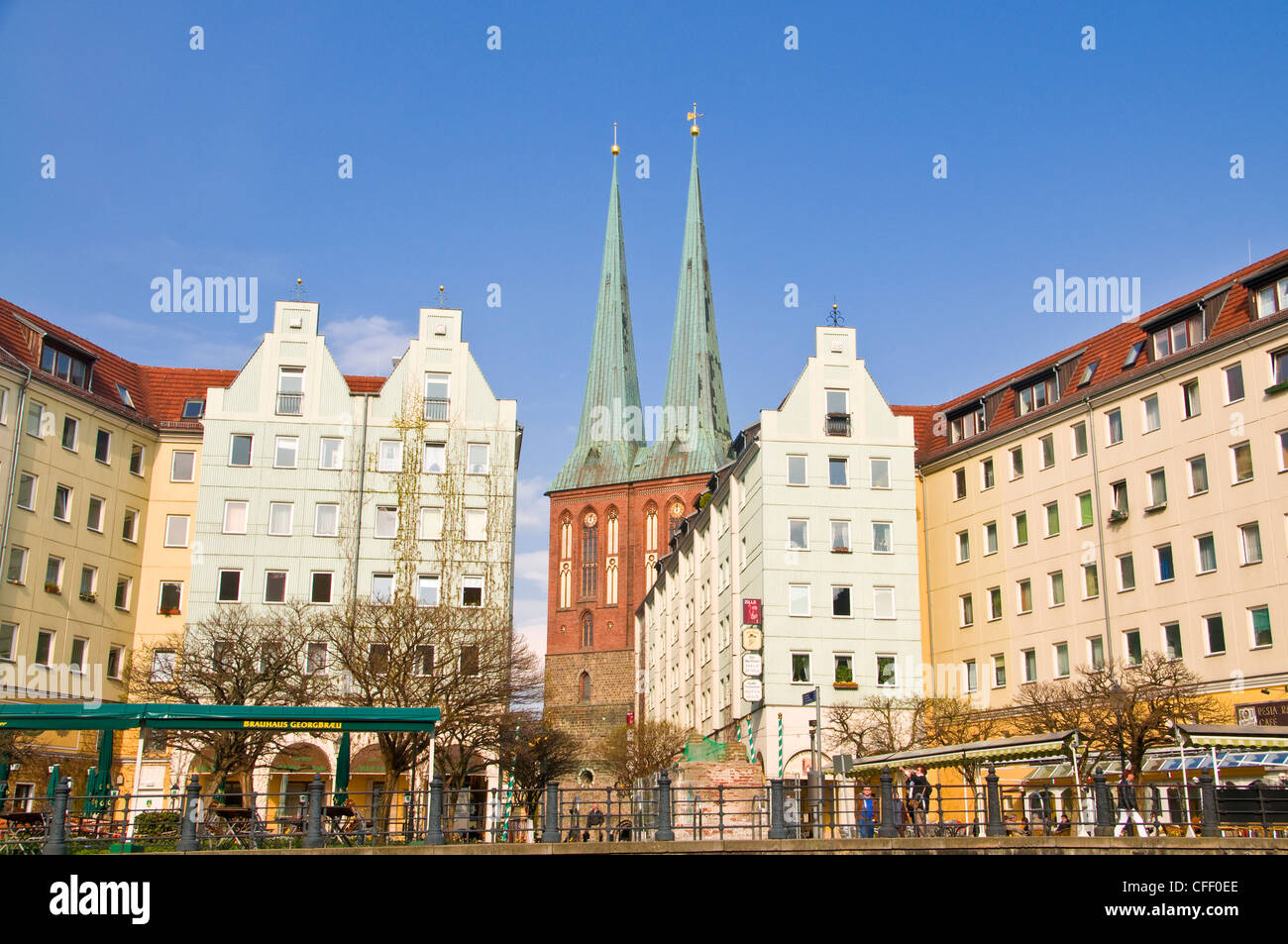 The Nikolaiquarter and Church of St. Nicholas, Berlin, Germany, Europe ...