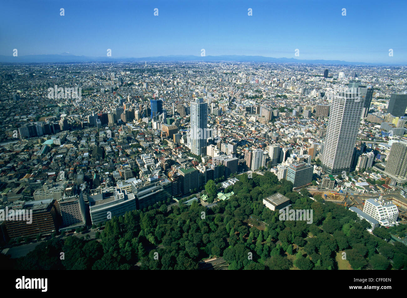 Japan, Honshu, Tokyo, View of Tokyo Suburbs from Tokyo City Hall in ...