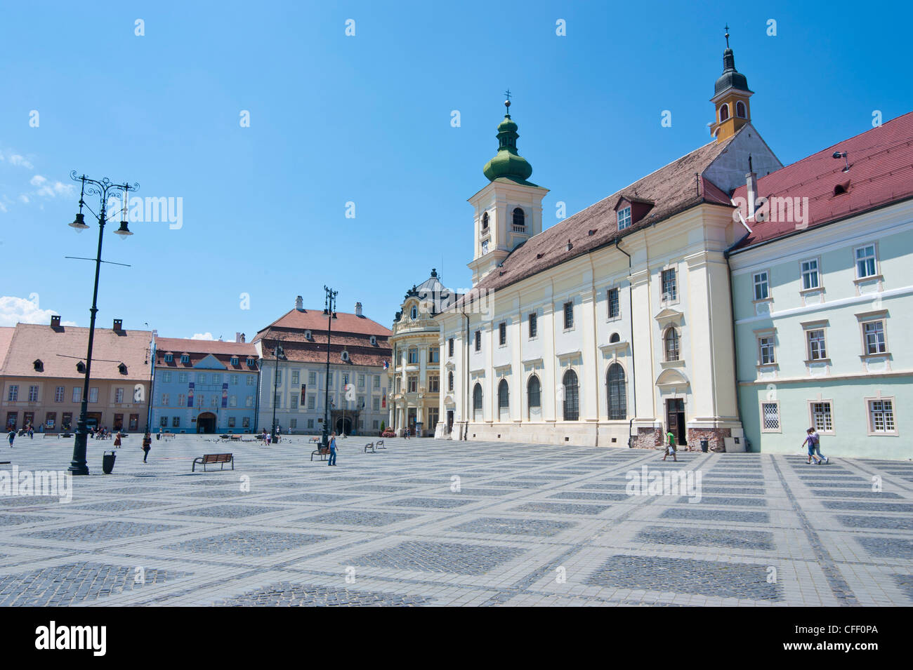 Piata Mare (Grand Square), Sibiu, Romania, Europe Stock Photo - Alamy