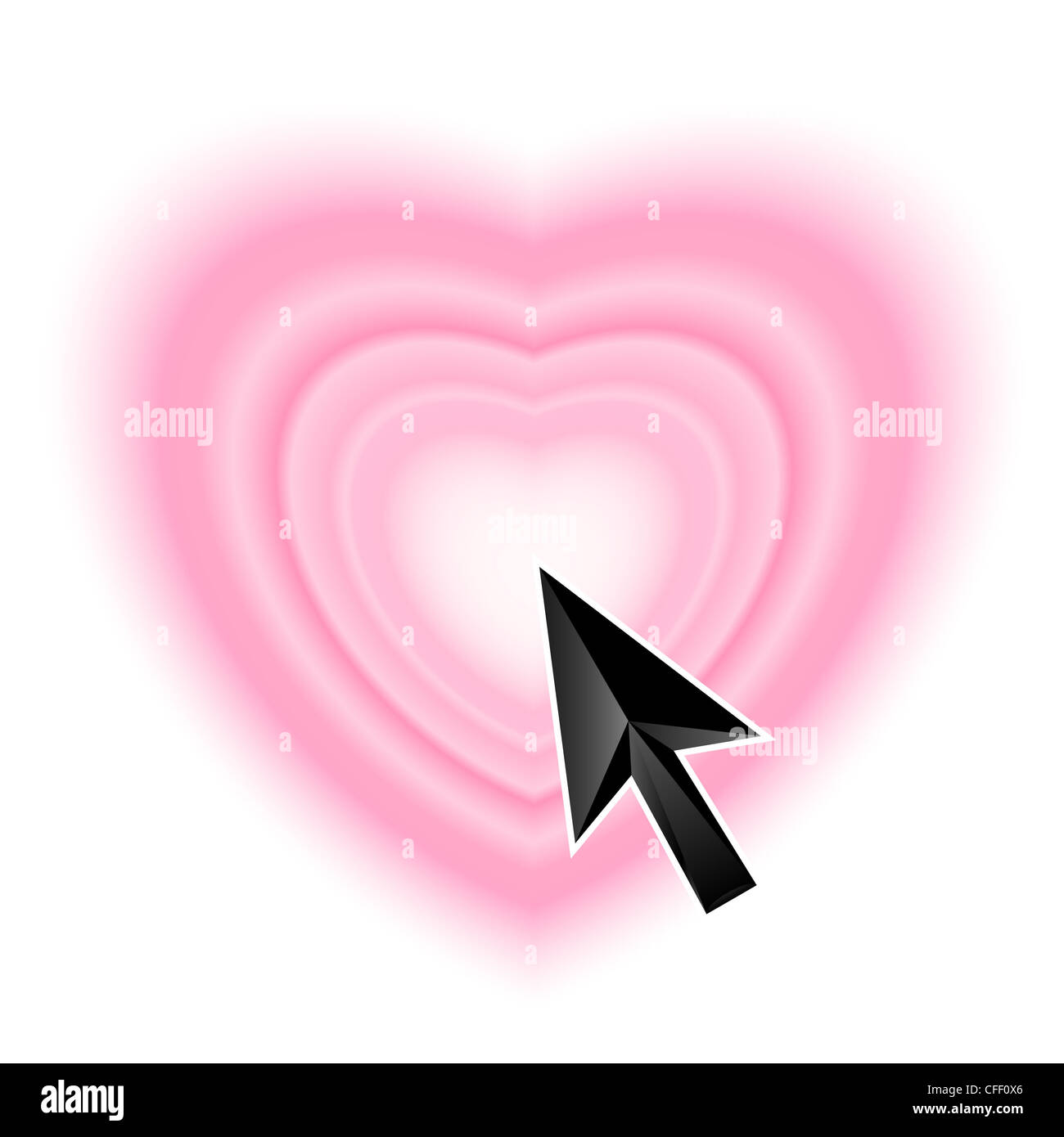 Computer Love button. illustration on white background Stock Photo - Alamy