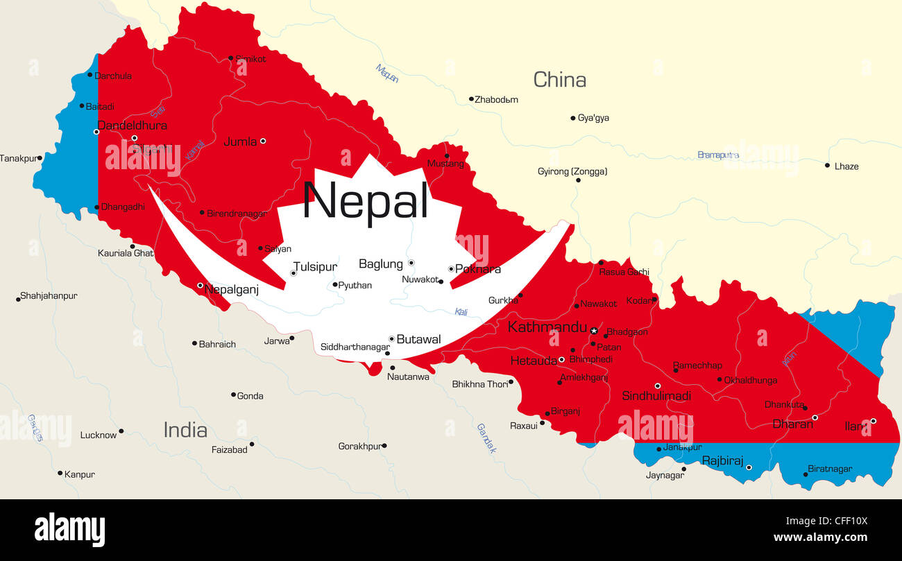 Map of nepal hi-res stock photography and images - Alamy