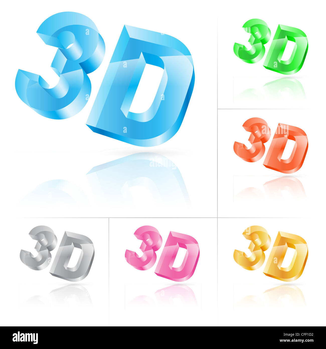 Set of symbol 3d. illustration on white background Stock Photo - Alamy