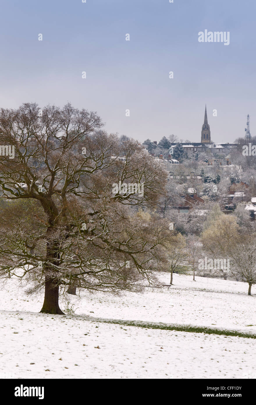 Hampstead Heath in the snow, London, England, United Kingdom, Europe ...