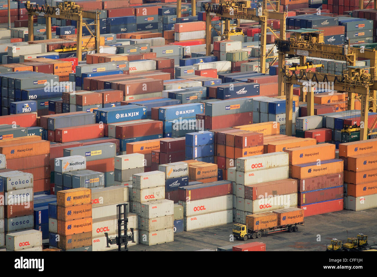 Singapore, Shipping Containers at Singapore Port Stock Photo - Alamy