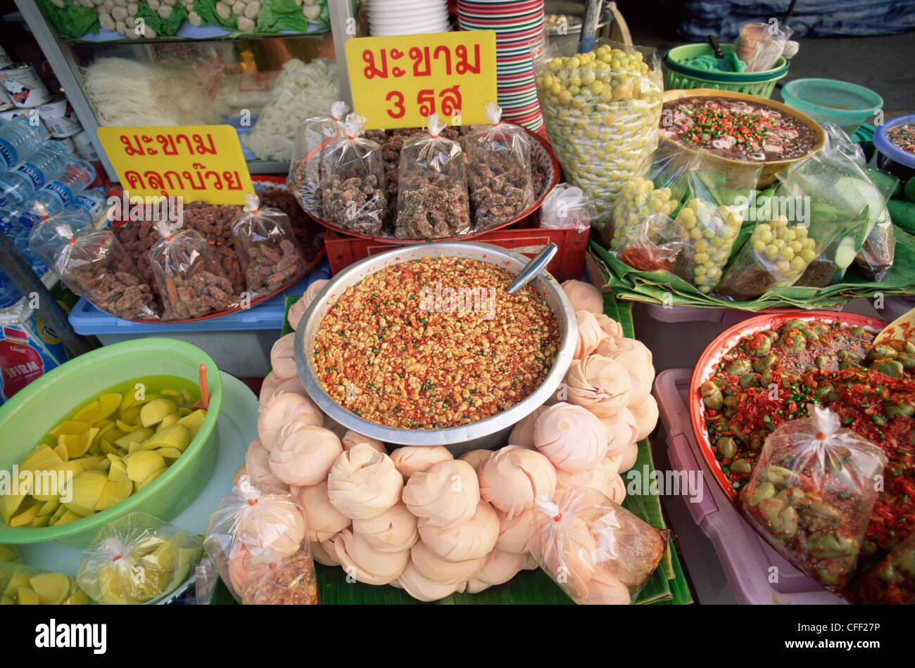 Thailand, Bangkok, Typical Street Food Stall Display Stock Photo - Alamy