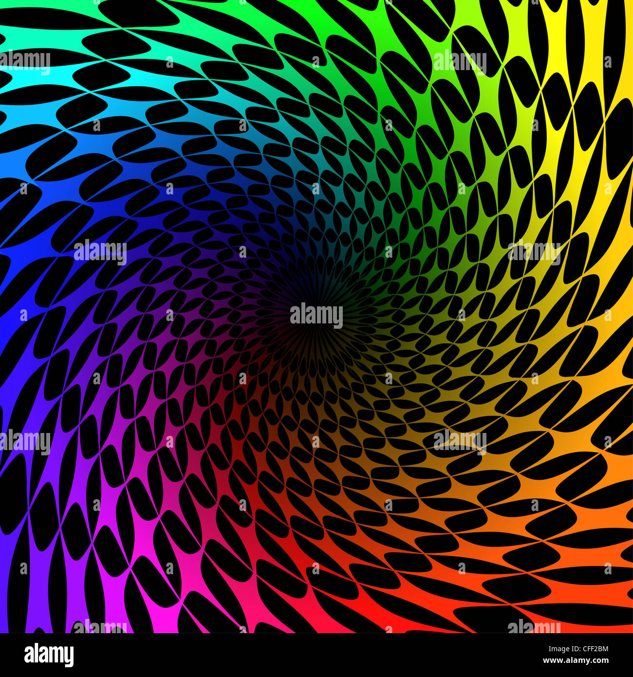 Colorful background with spectrum swirl. illustration on black Stock ...