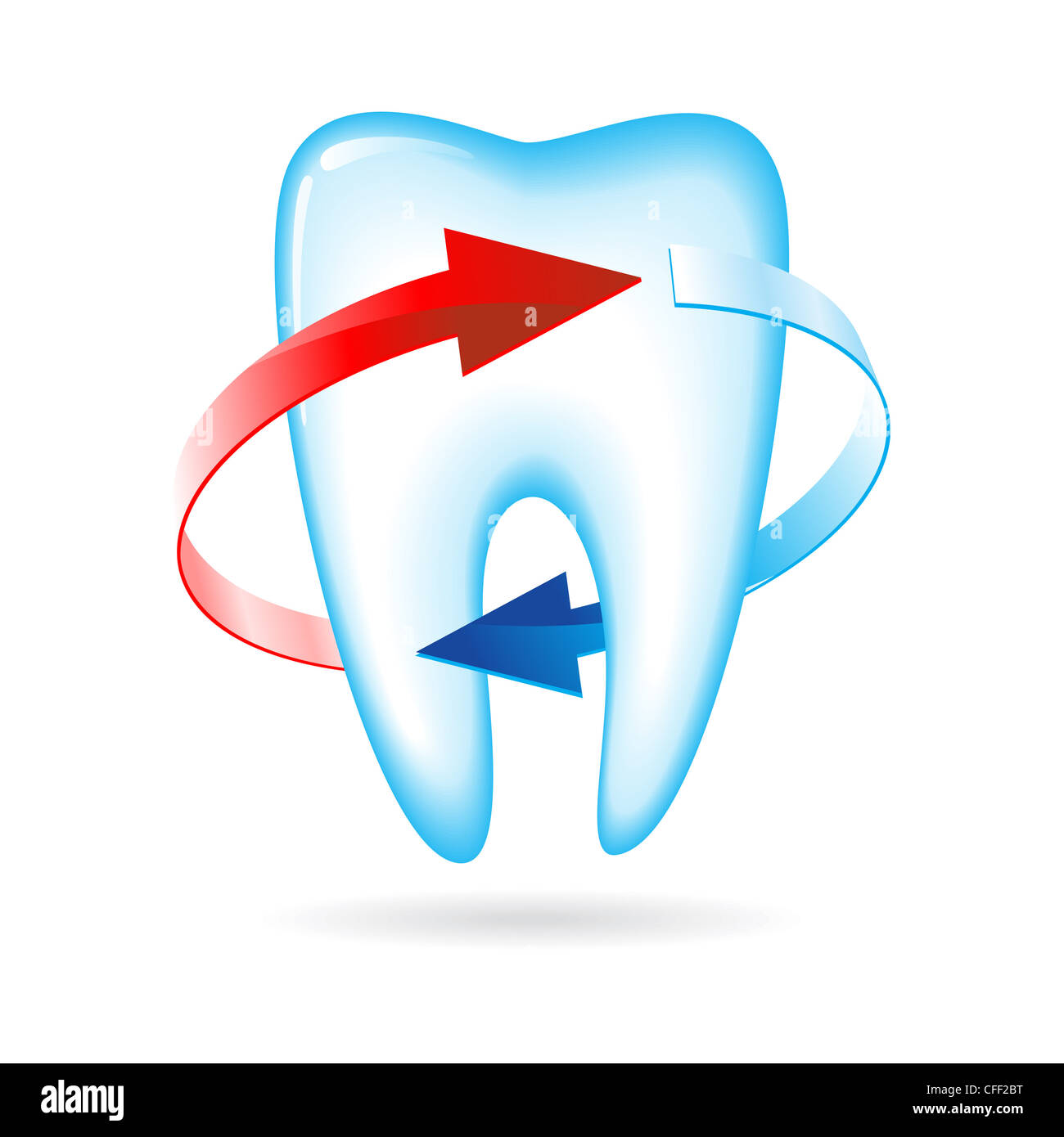 Tooth with arrows. illustration on white Stock Photo - Alamy