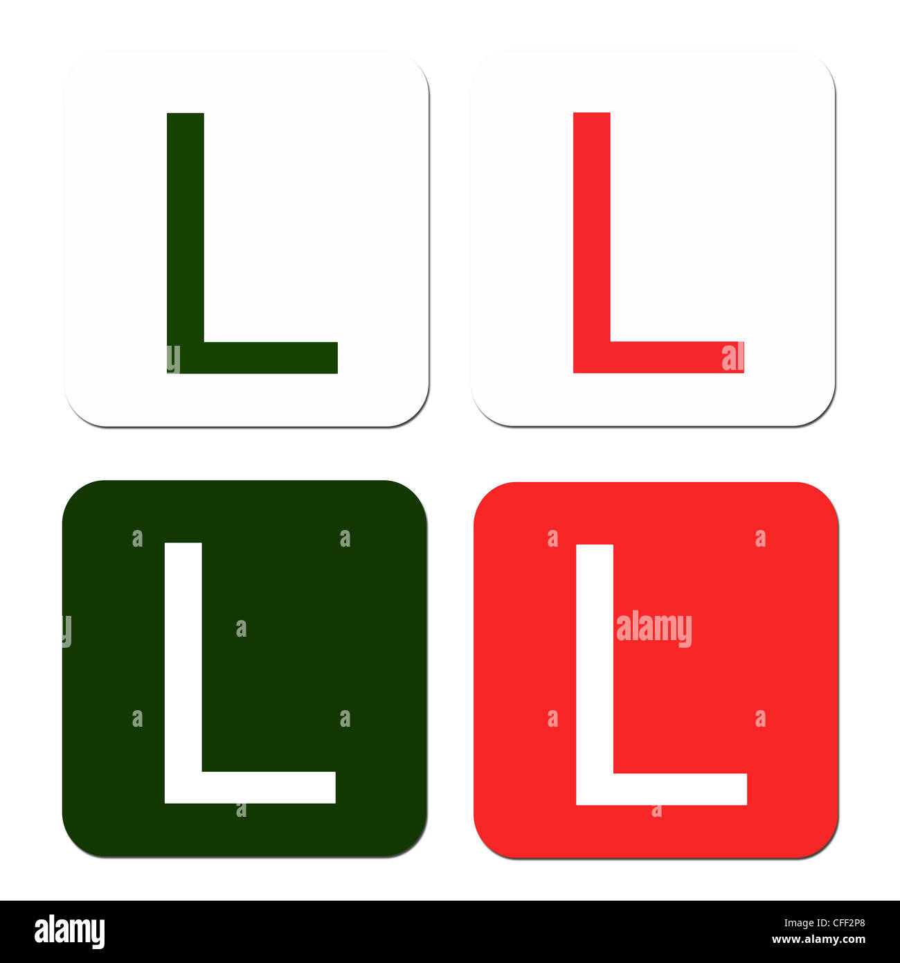 Learner plates isolated against a white background Stock Photo - Alamy
