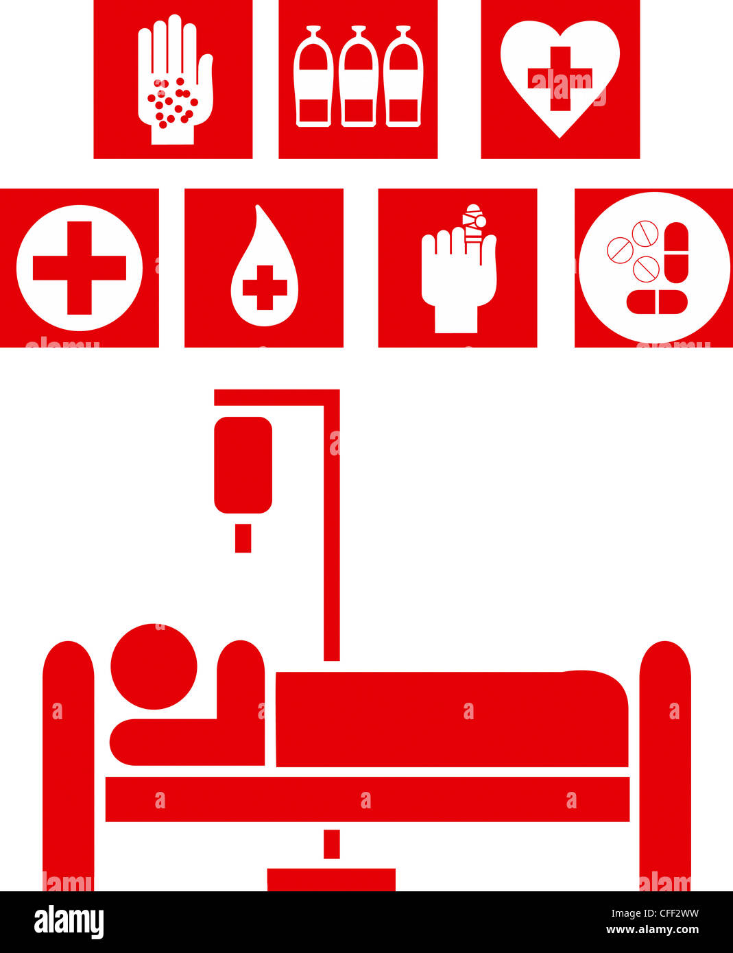 Abstract vector medical signs illustration Stock Photo - Alamy