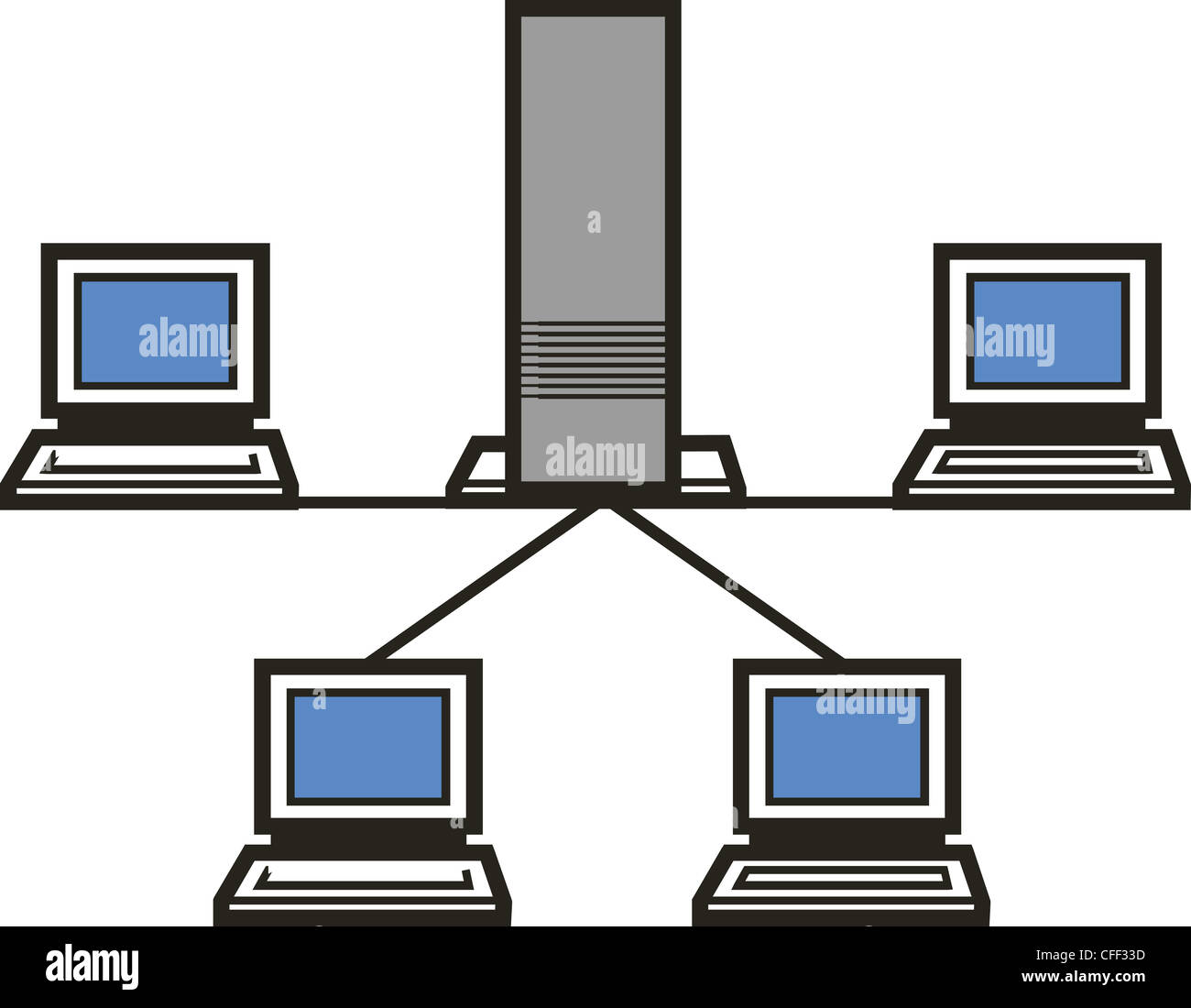 Abstract vector illustration of computers network Stock Photo - Alamy