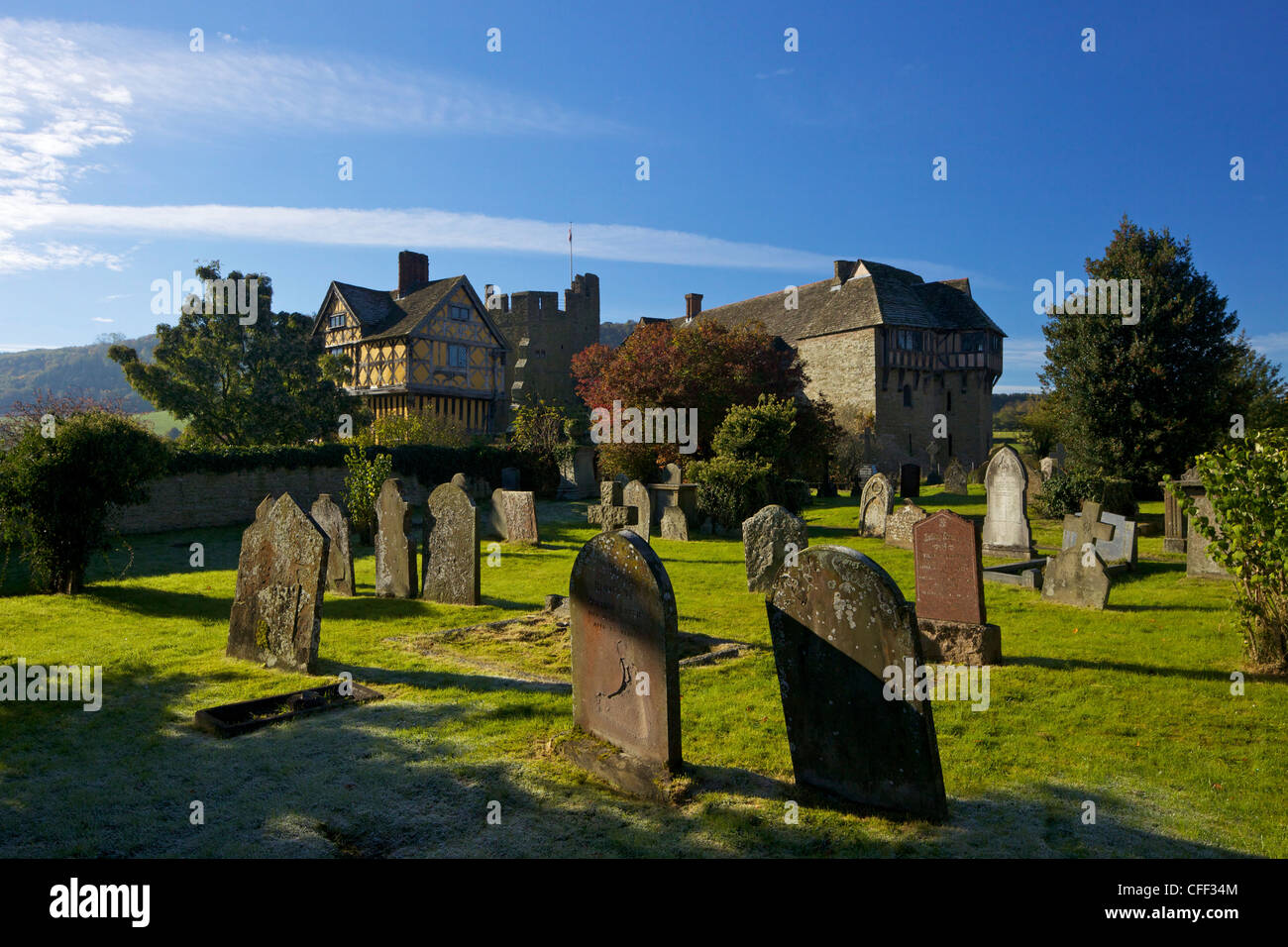 Stokesay Castle, a 13th century medieval fortified manor house, in ...
