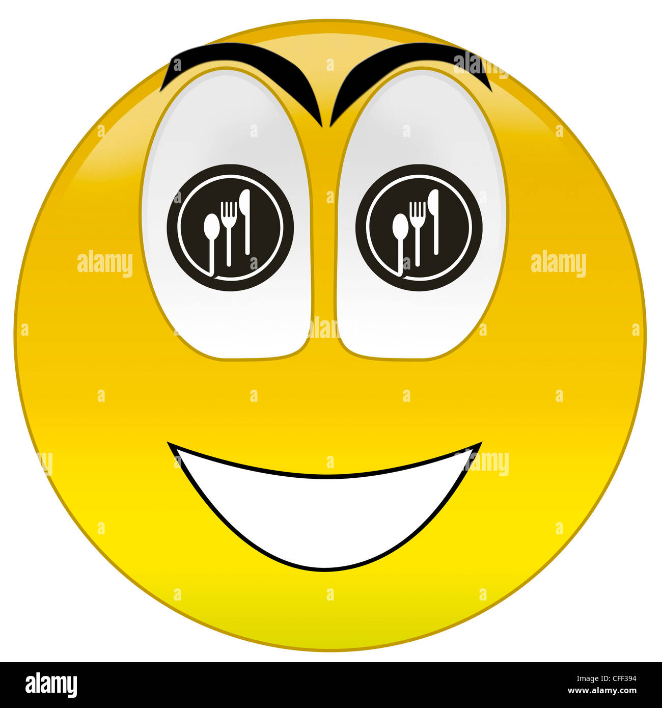 3d rendering happy smiley food signs at eyes Stock Photo - Alamy