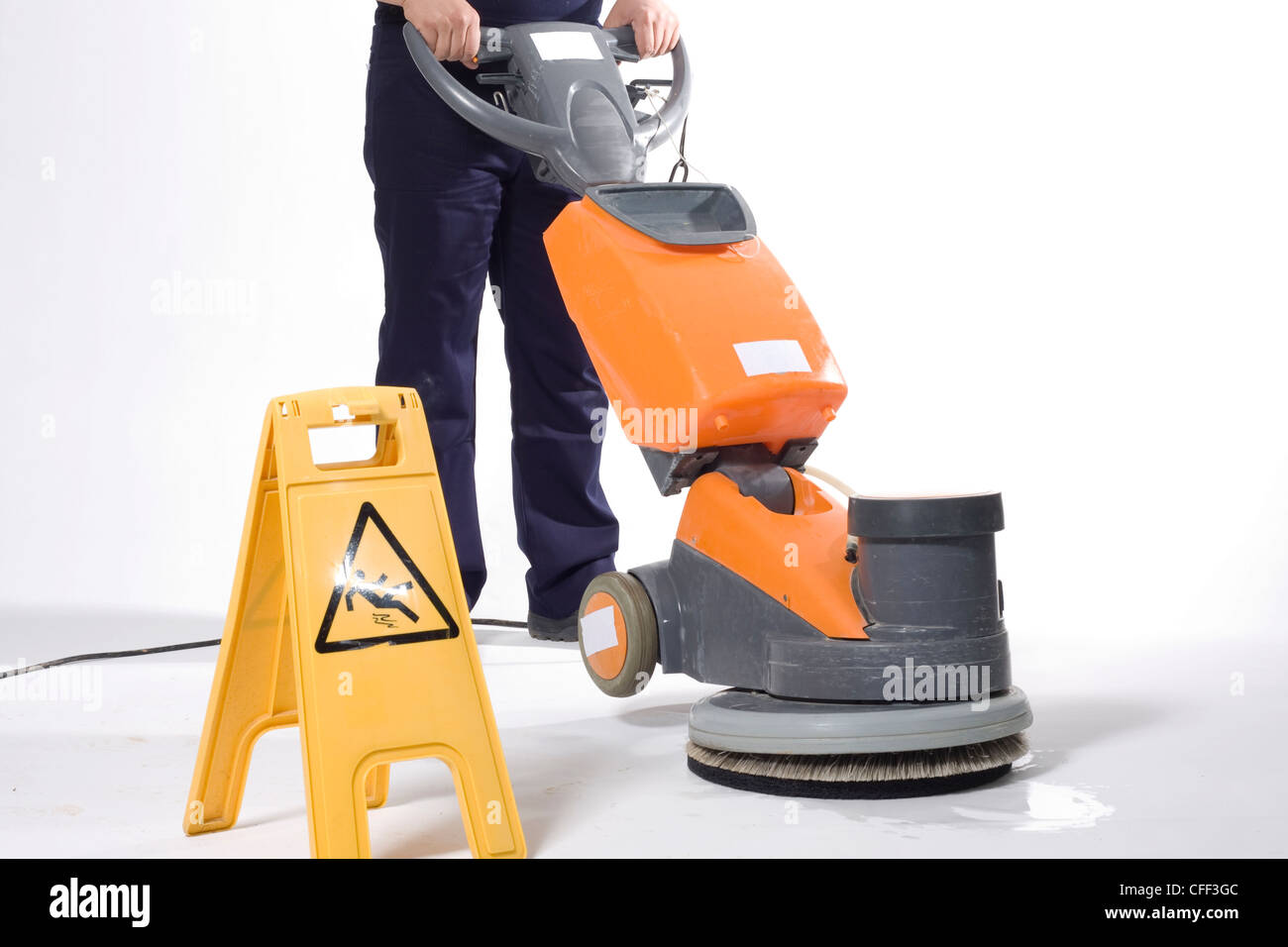 cleaning floor with machine Stock Photo - Alamy