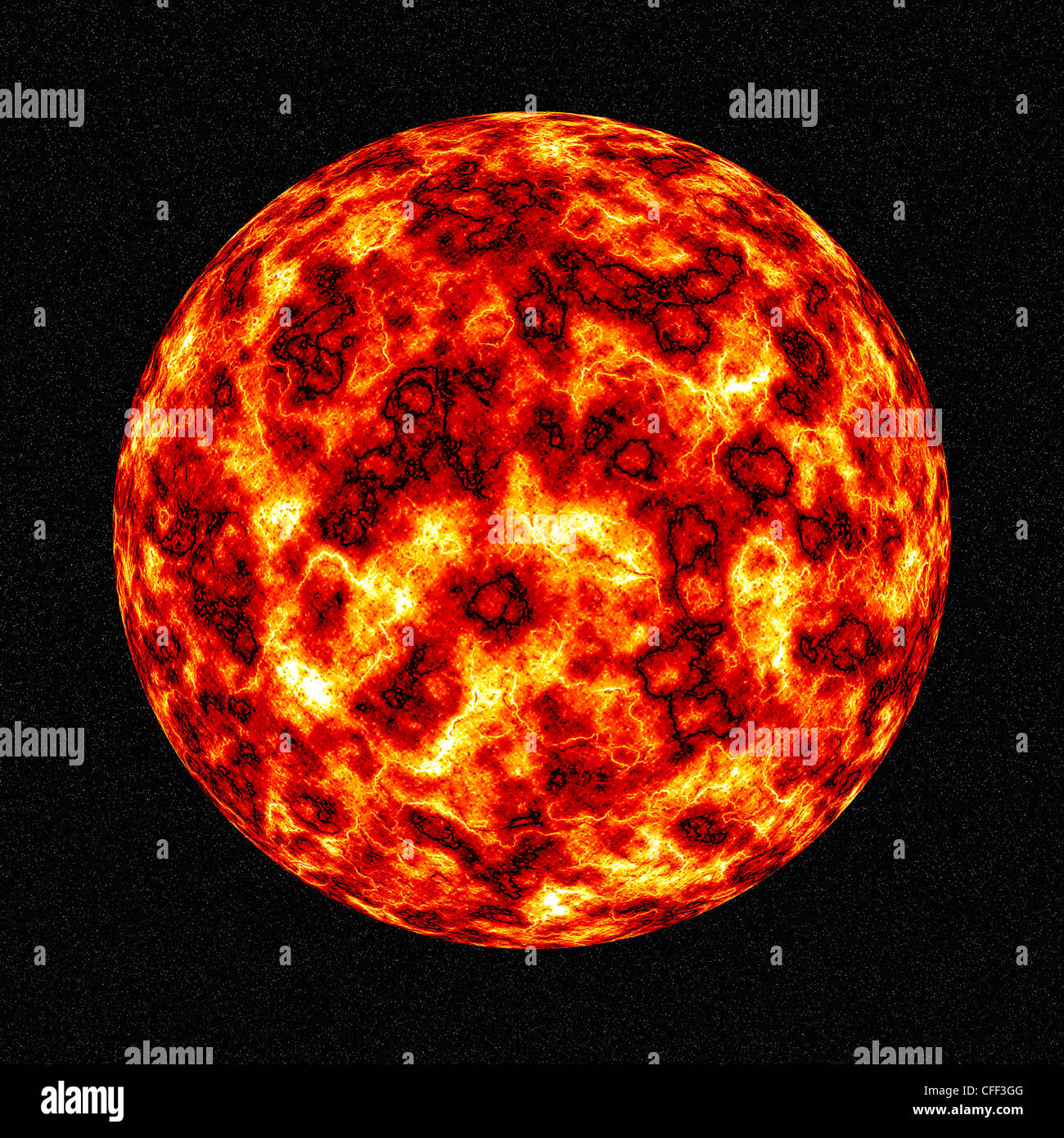 Abstract sun on black background Stock Photo - Alamy