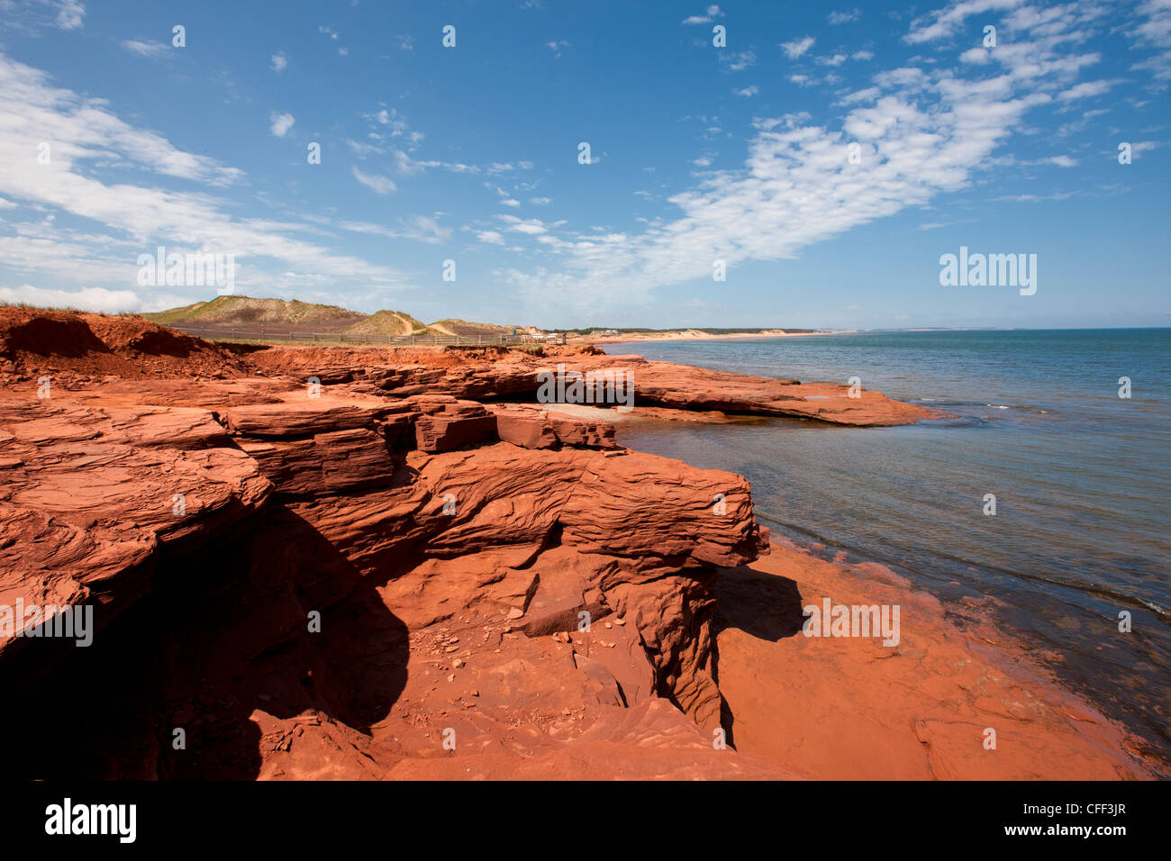 Sandstone cliffs, Cavendish, Prince Edward Island National Park, Prince ...