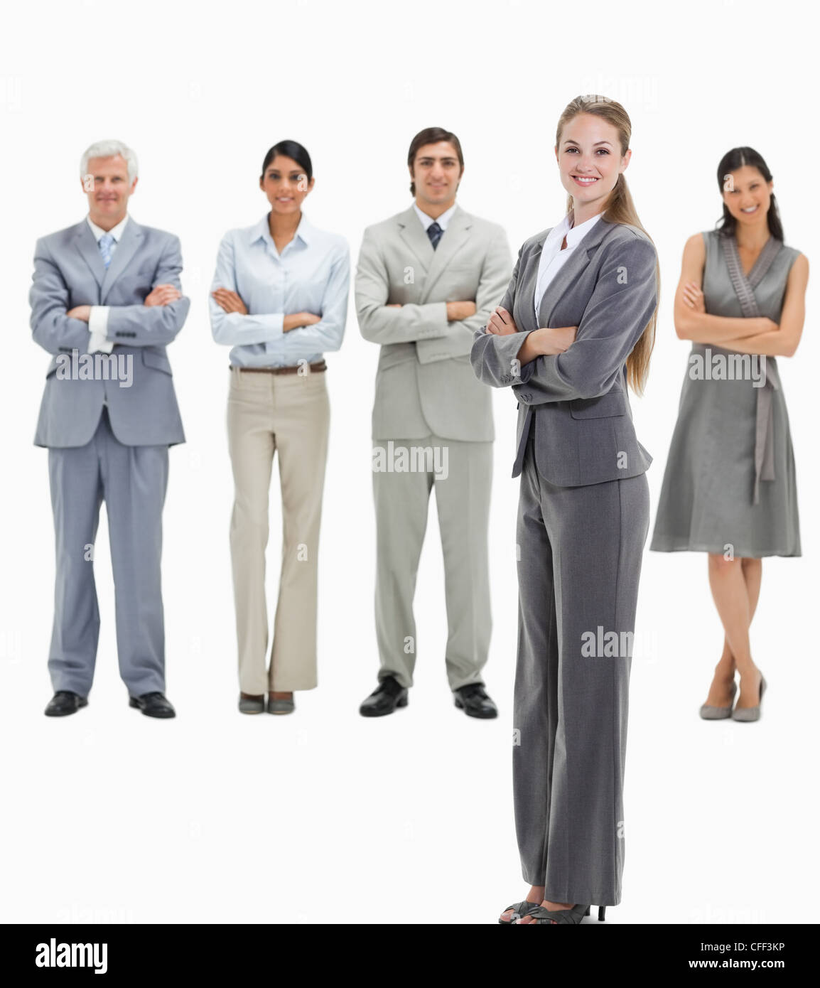 Asian business woman and standing Cut Out Stock Images & Pictures - Alamy