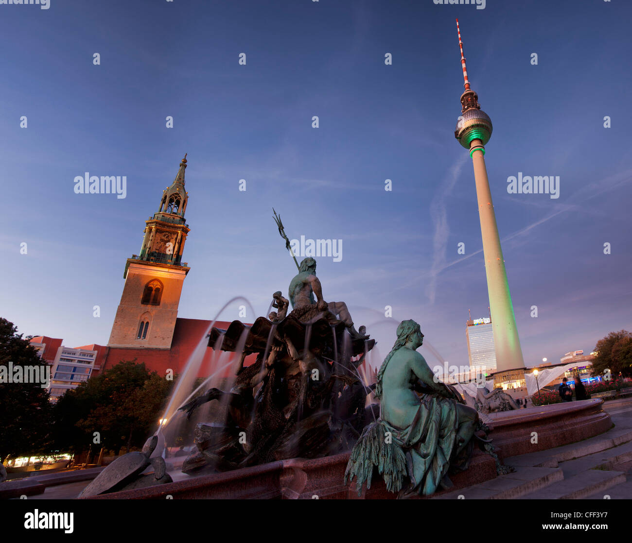 Neptune Fountain, St Marys Church, Television Tower, Alexander Square ...