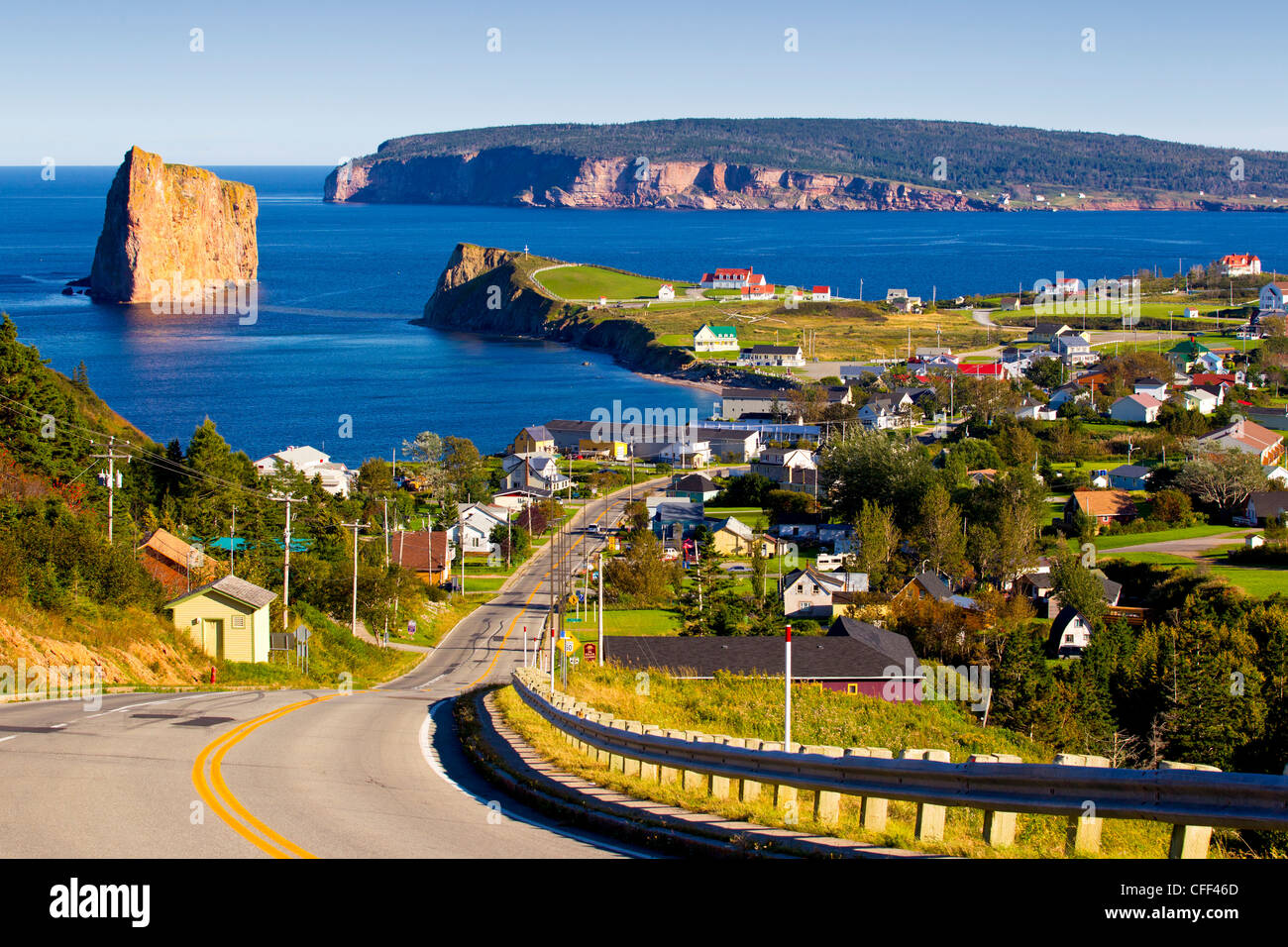 Town of Perce, Gaspé Penninsula, Quebec, Canada Stock Photo, Royalty ...