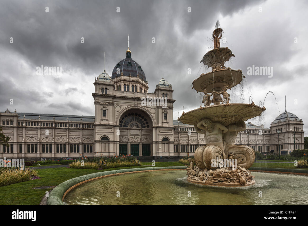 facade of the Royal Exhibition Building, Melbourne, Australia Stock ...