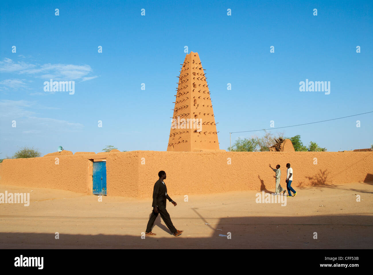 Minaret of the Great Mosque built of mud founded in the 16 century ...
