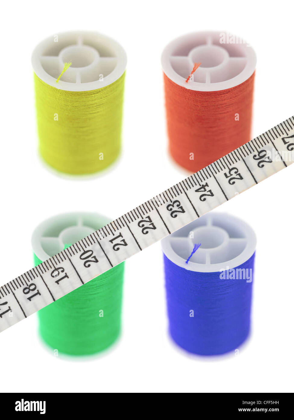 Sewing equipment isolated against a white background Stock Photo - Alamy