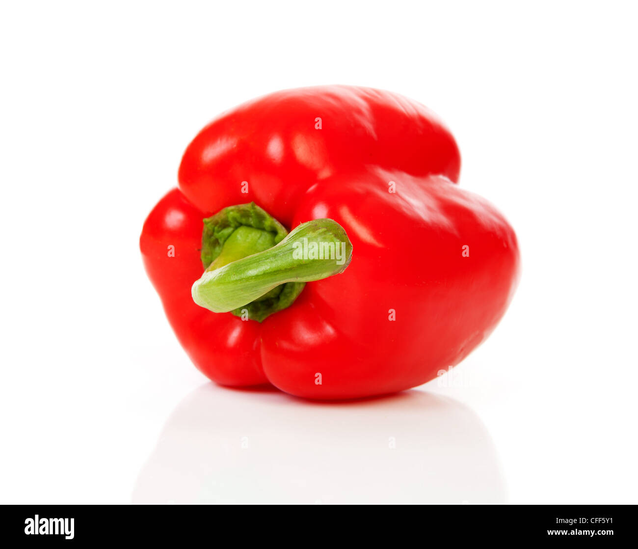 One red paprika isolated on white background Stock Photo - Alamy