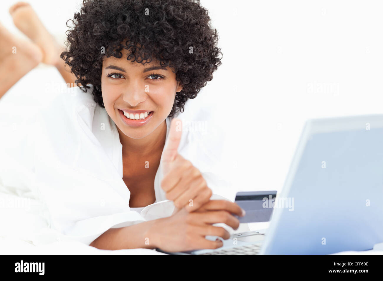 Ecommerce reading happy woman hi-res stock photography and images - Alamy