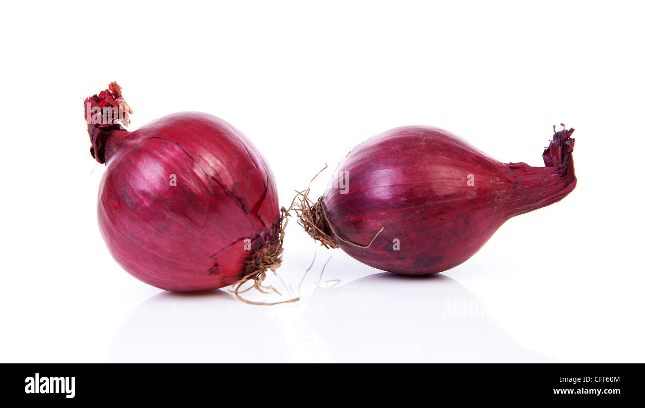 Two red onion isolated on white background Stock Photo - Alamy