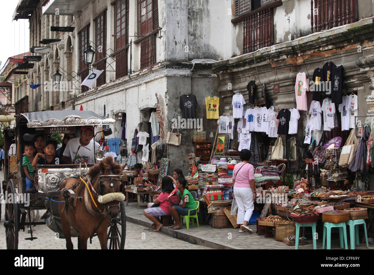 Horsecart in Vigan, a spanish colonial city, Vigan, Ilocos Sur, UNESCO ...