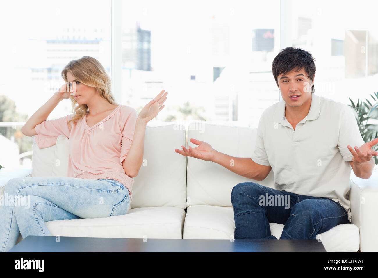 Man is confused as he does not know what to do and the woman is ...