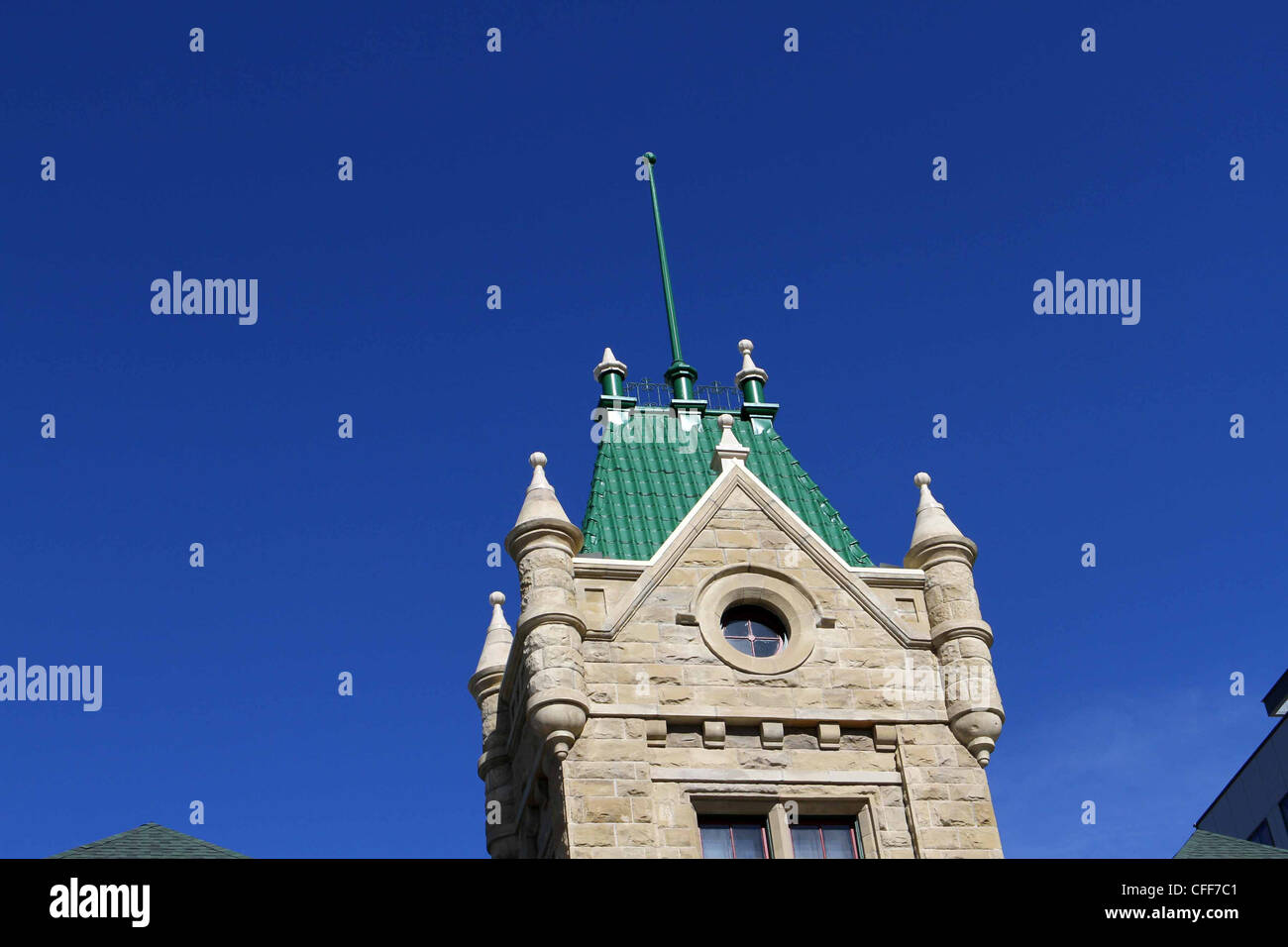 Old sandstone school building in downtown Calgary, Alberta, Canada ...