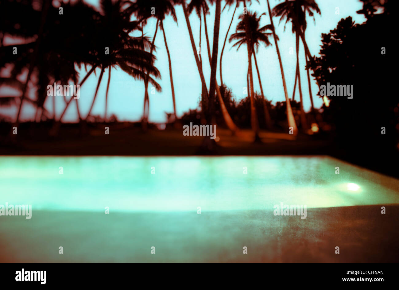 Night Pool Glow Stock Photo - Alamy