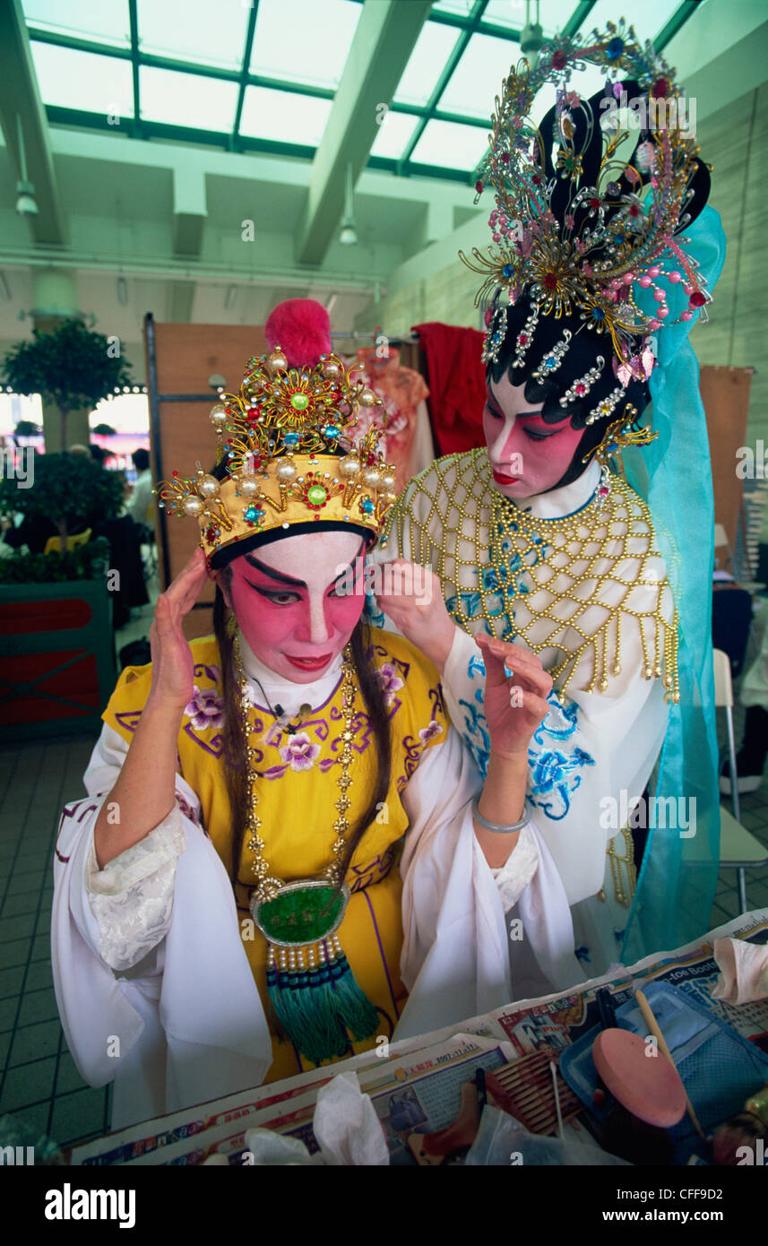 China, Hong Kong, Actors Dressing into Chinese Opera Costumes Stock ...