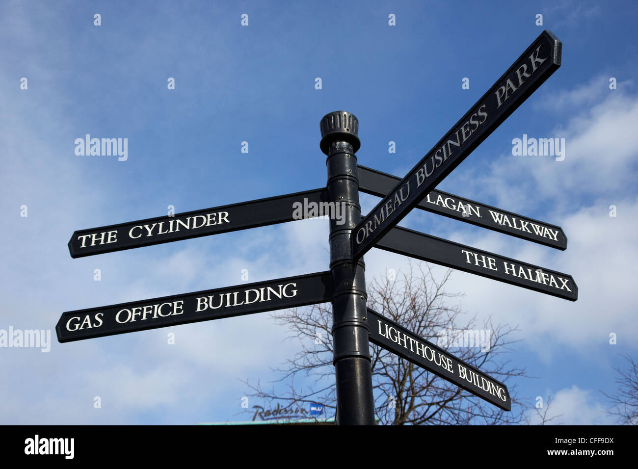 directions signpost at the gasworks site business park cromac quay ...