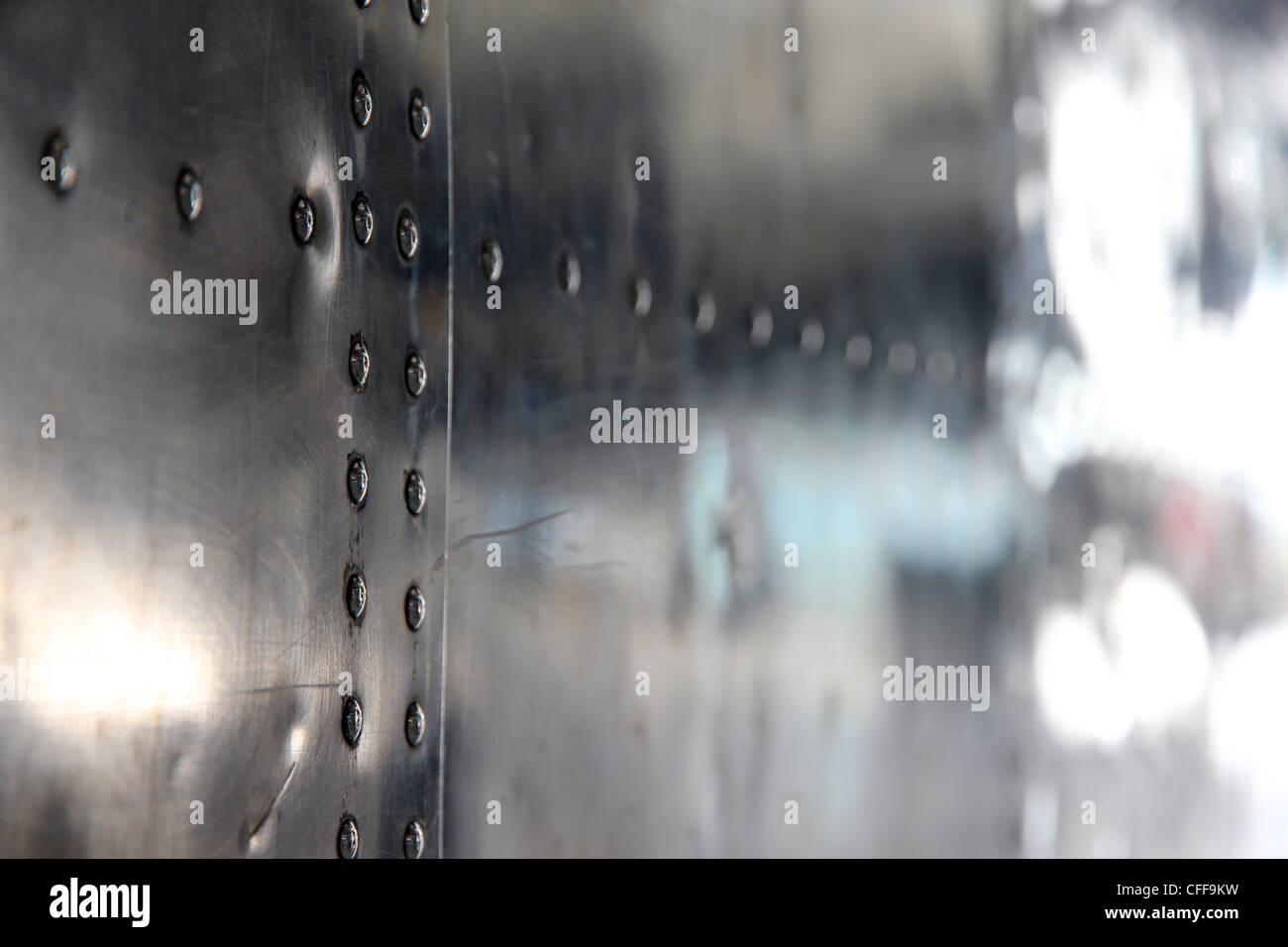 rivets in sheet aluminium body of world war two aircraft B24 Liberator ...