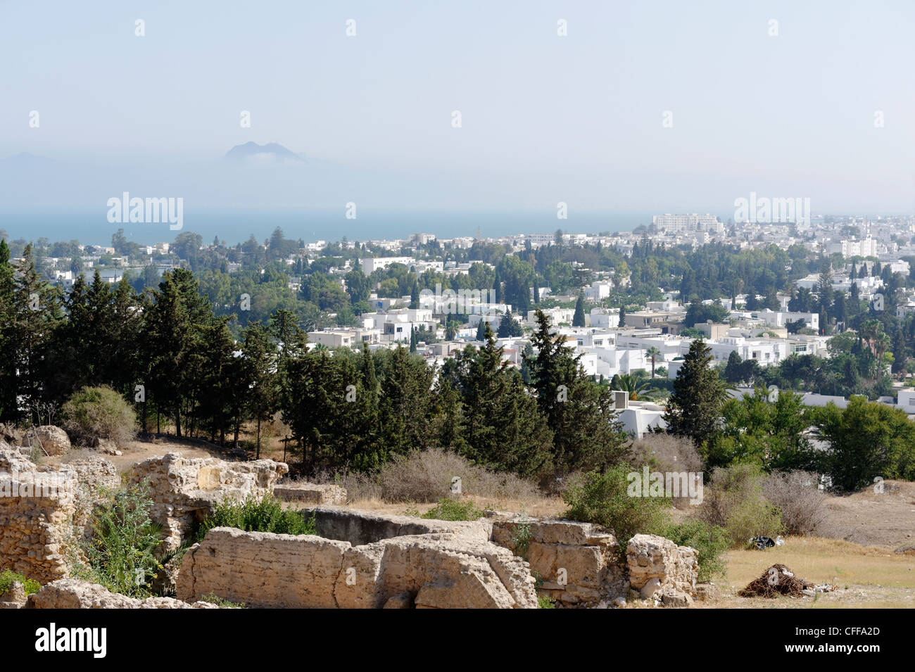 Carthage. Tunisia. Breathtaking view from Byrsa Hill over modern ...