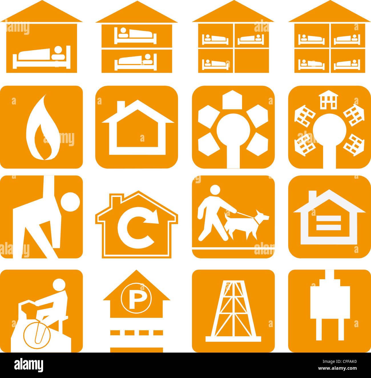 Vector illustration of orange sign Stock Photo - Alamy